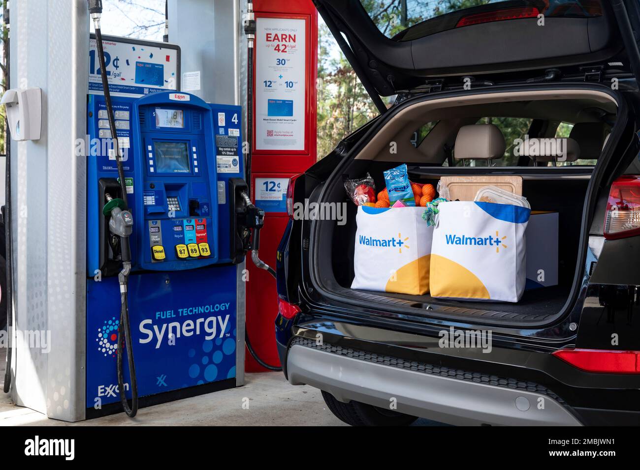 IMAGE DISTRIBUTED FOR EXXONMOBIL - Walmart+ members who fill up at an ...
