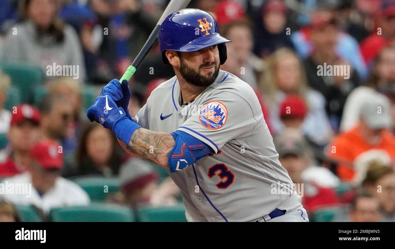 New York Mets' Tomas Nido bats during a baseball game against the St ...