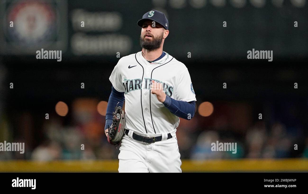 Seattle Mariners' Jesse Winker during a baseball game against the Texas ...