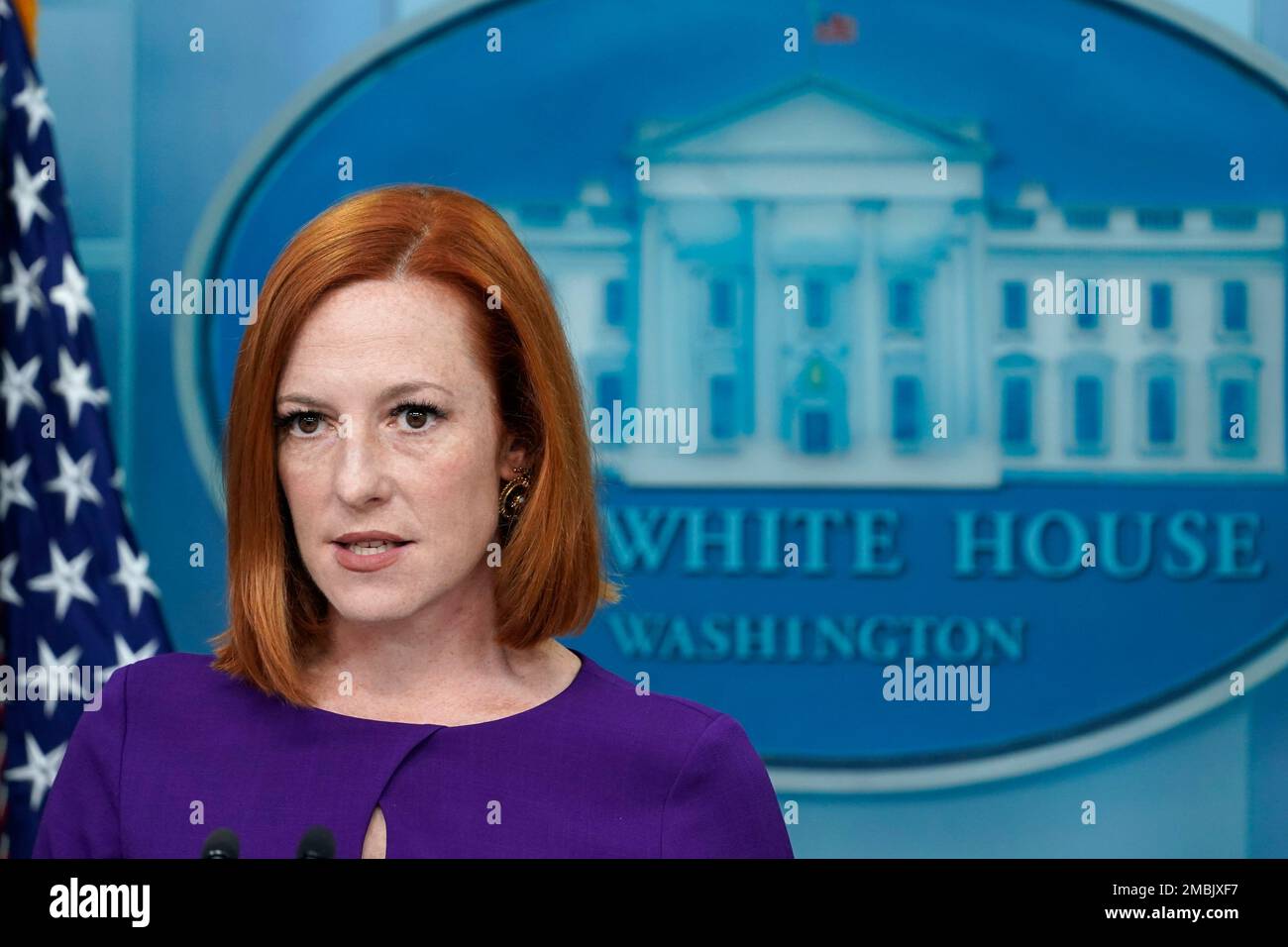 White House press secretary Jen Psaki speaks during the daily briefing ...