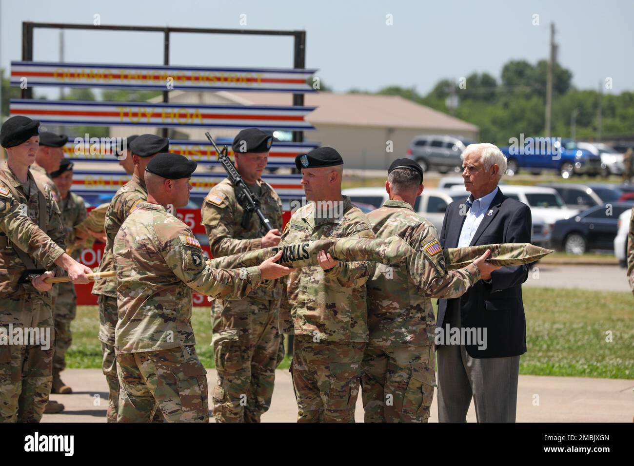 2nd Brigade Combat Team covers the colors in preparation for transport ...