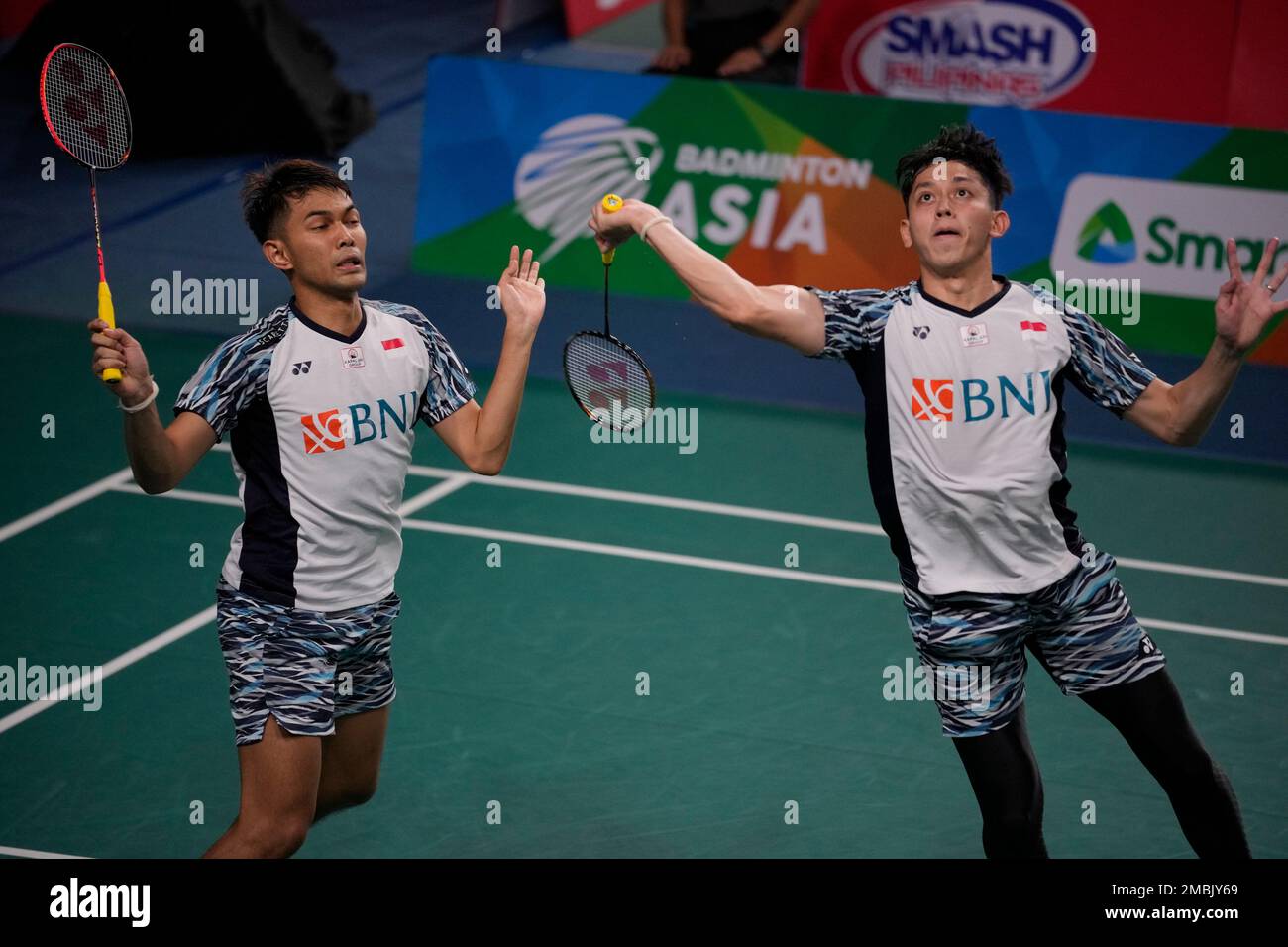 Muhammad Rian Ardianto, right, and Fajar Alfian of Indonesia play ...