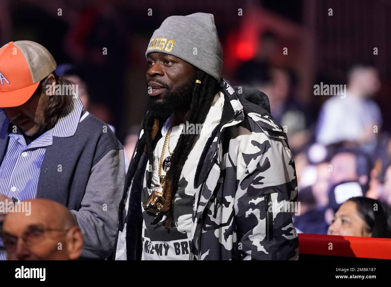 Kevin Ferguson Jr. watches at the Bellator 277 mixed martial arts event ...