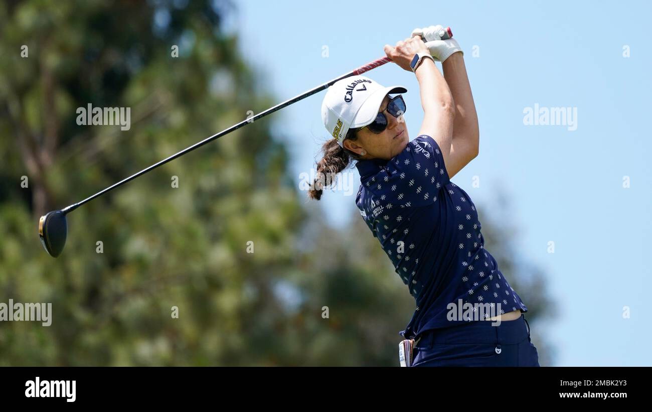 Emma Talley tees off at the 11th tee during the second round of LPGA's ...