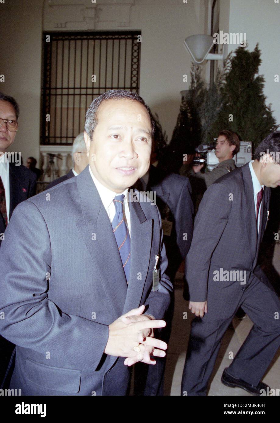 Prince Norodom Ranariddh arrives at the CIC conference on Oct. 23, 1991 ...