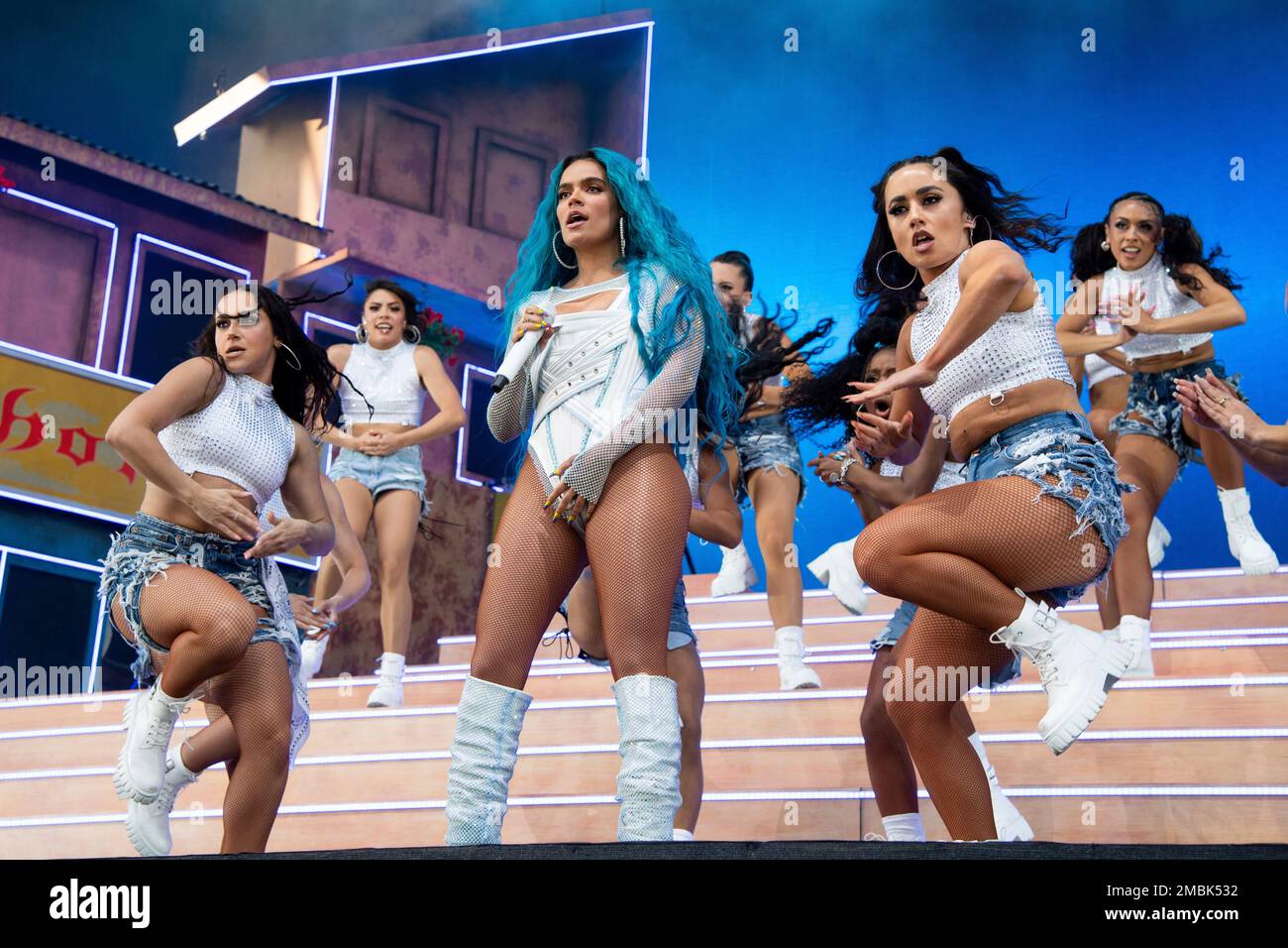 Karol G performs at the Coachella Music & Arts Festival at the Empire ...