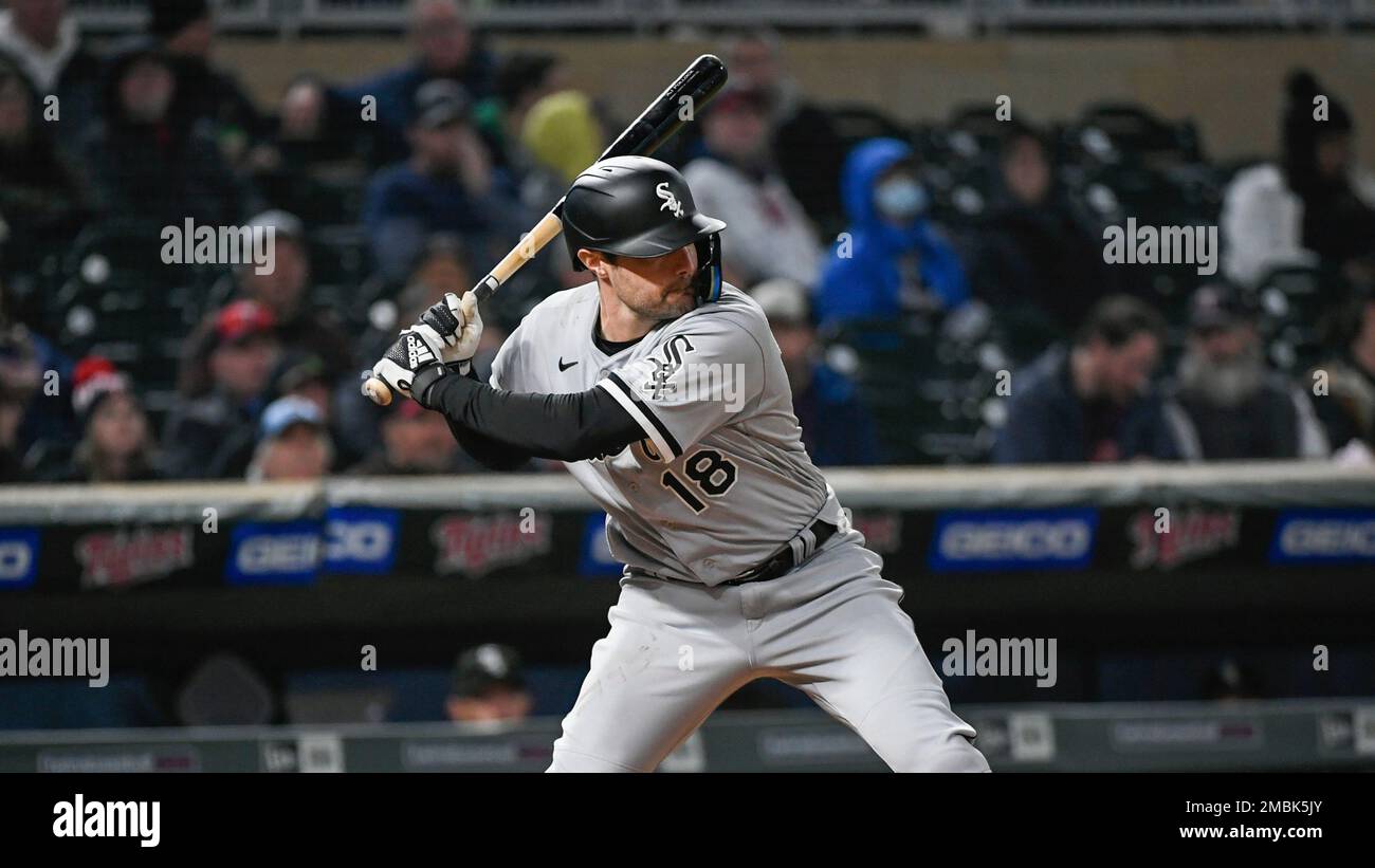 Chicago White Sox's A.J. Pollock at bat against the Minnesota Twins ...
