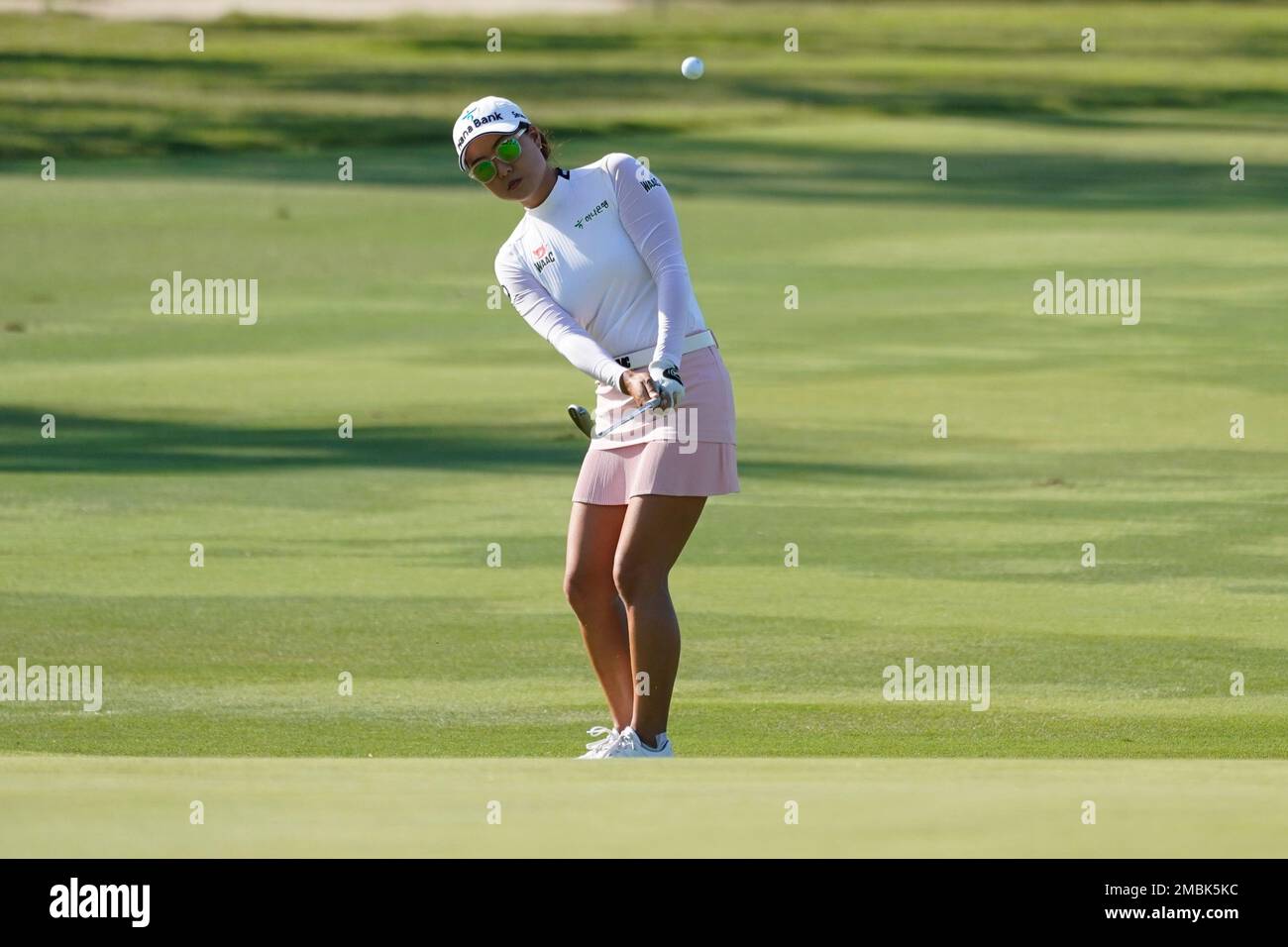 Minjee Lee hits from the 13th fairway during the final round of LPGA's DIO Implant LA Open golf ...