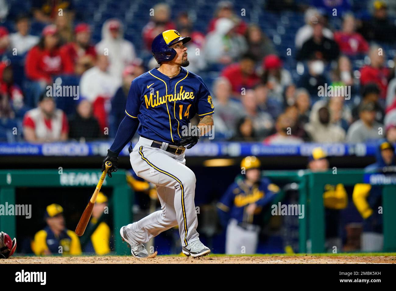Milwaukee Brewers' Jace Peterson plays during a baseball game, Sunday ...