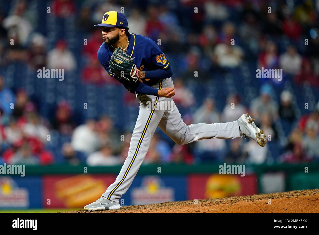 Milwaukee Brewers' Devin Williams plays during a baseball game, Sunday ...
