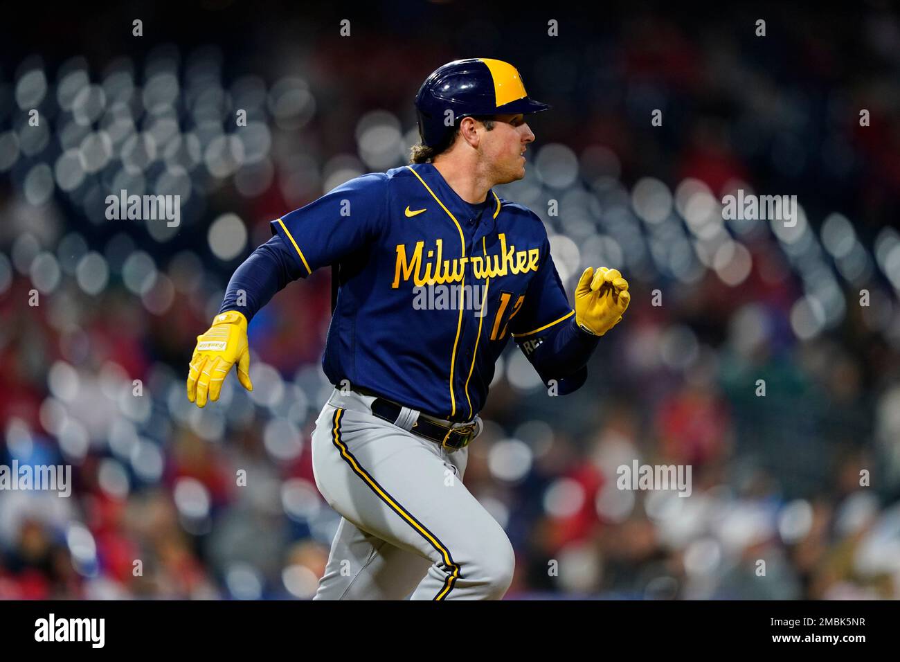 Milwaukee Brewers' Hunter Renfroe plays during a baseball game, Sunday ...