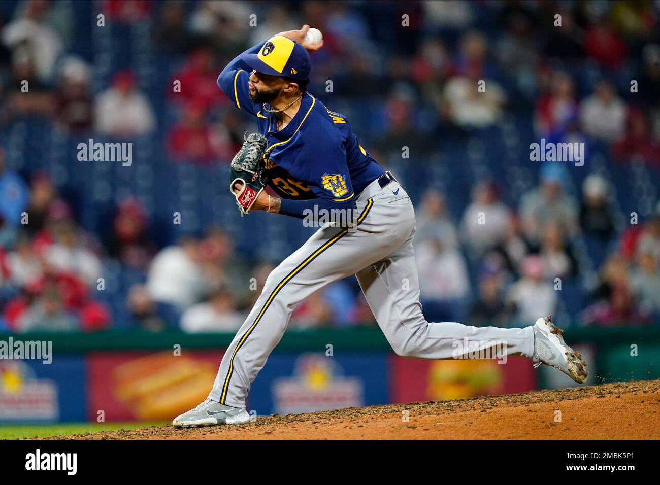Milwaukee Brewers' Devin Williams plays during a baseball game, Sunday ...