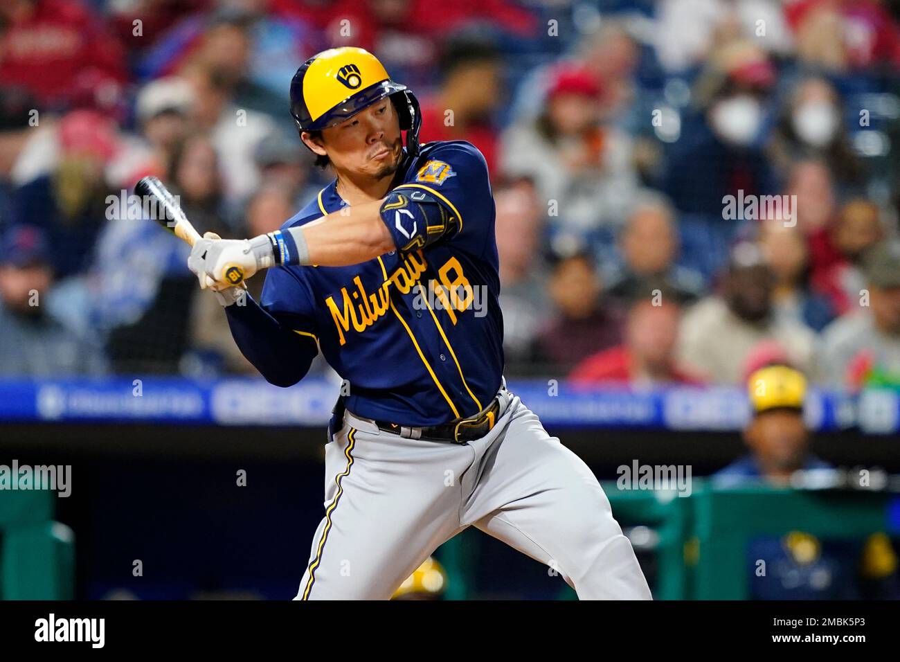 Milwaukee Brewers' Keston Hiura plays during a baseball game, Sunday ...