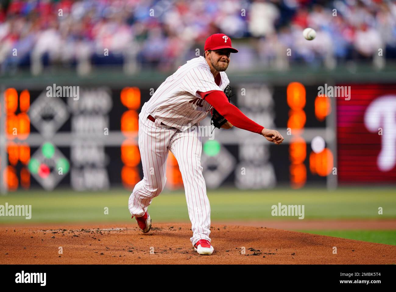 Philadelphia Phillies' Aaron Nola plays during a baseball game, Sunday ...