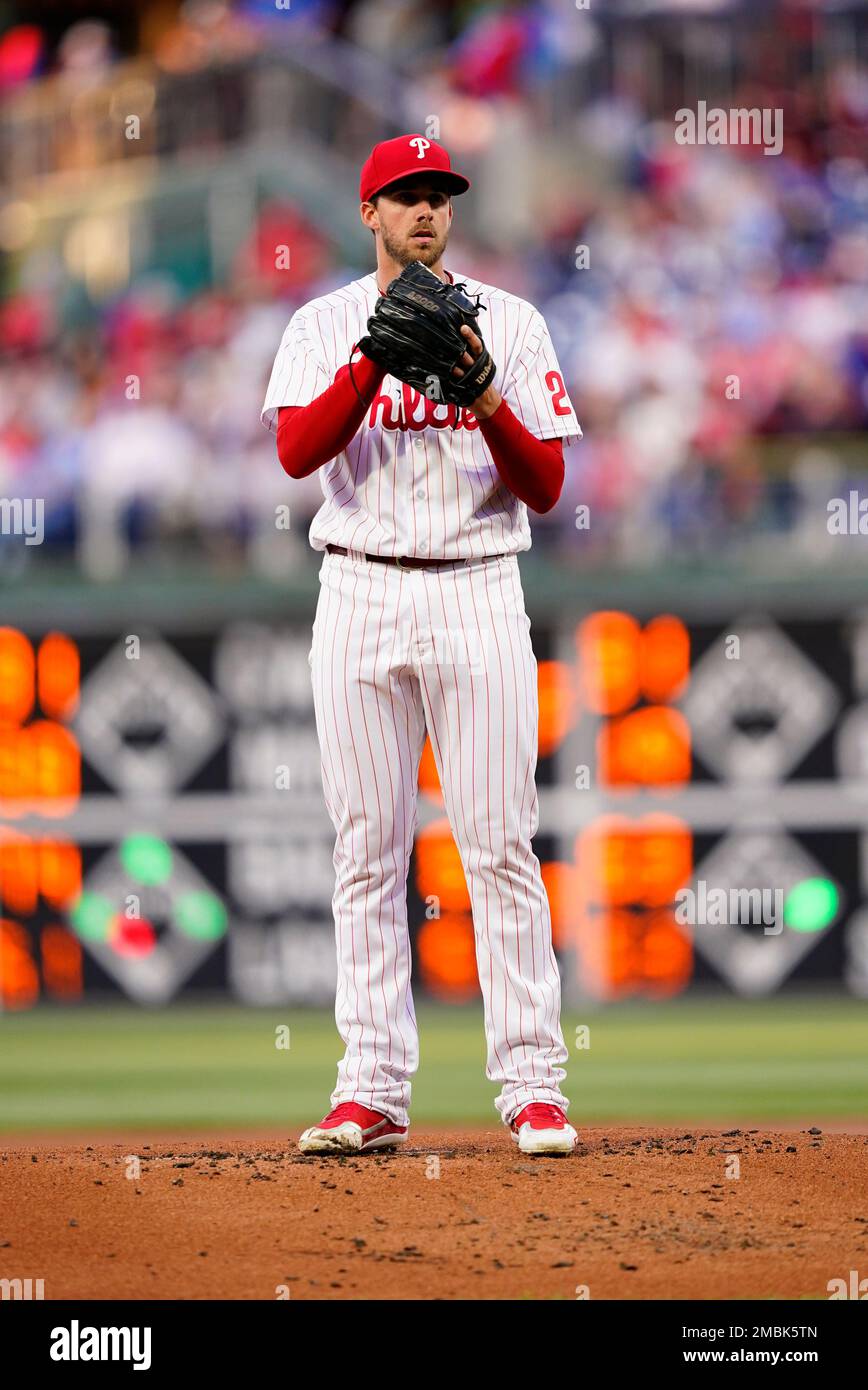 Philadelphia Phillies' Aaron Nola plays during a baseball game, Sunday ...