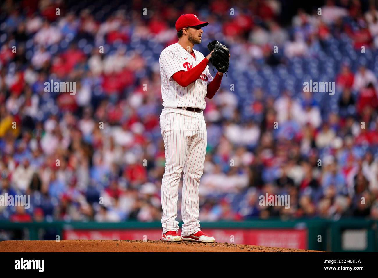 Philadelphia Phillies' Aaron Nola plays during a baseball game, Sunday ...