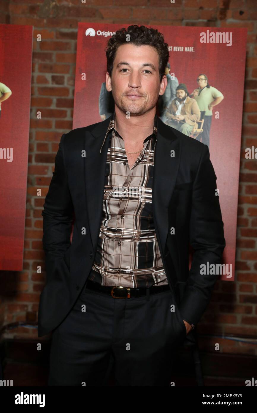Actor Miles Teller attends a special screening of "The Offer," hosted ...