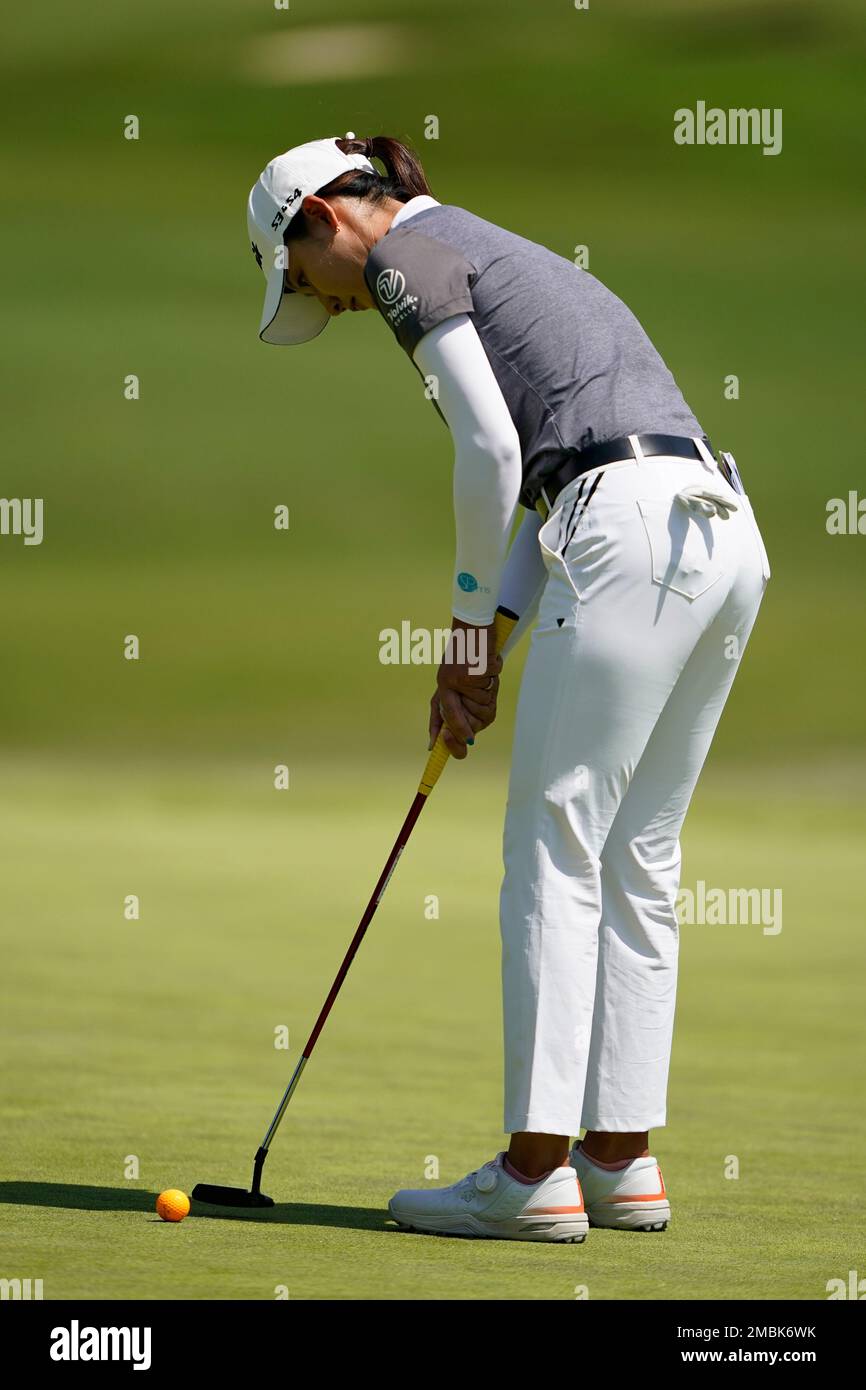 Chella Choi putts on the first green during the final round of LPGA's ...