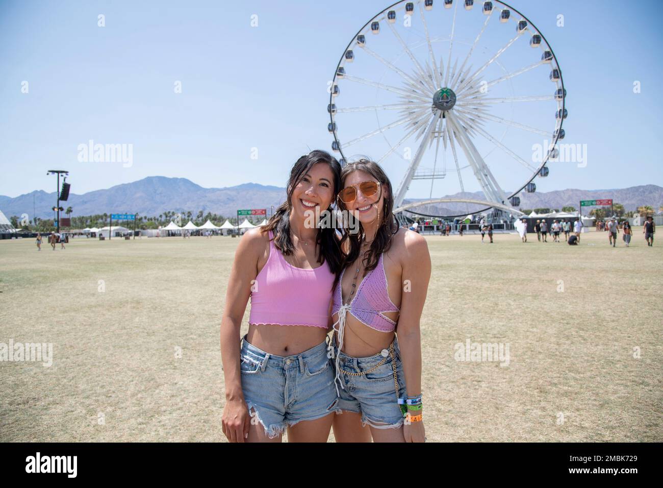 Alyssa Brieloff, left, and Malanie Torres of New York City are seen at the Coachella Music ...