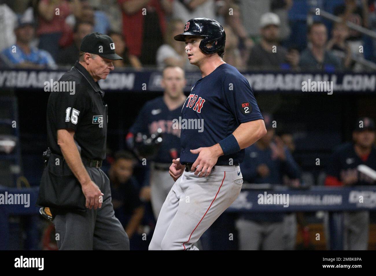 Boston Red Sox's Bobby Dalbec scores during the tenth inning of a ...