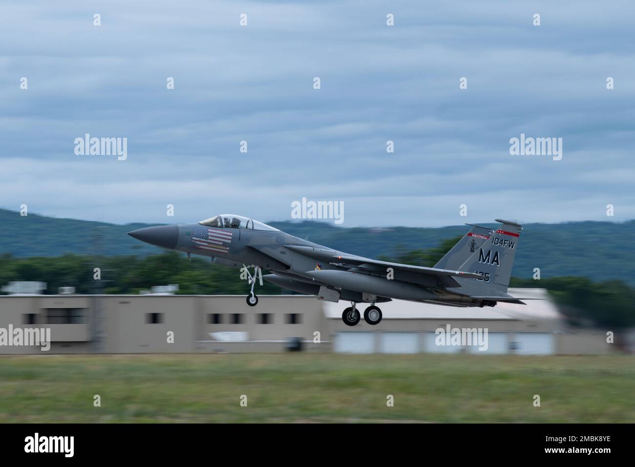 A U.S. Air Force F-15C Eagle, assigned to the 104th Fighter Wing, Massachusetts Air National ...