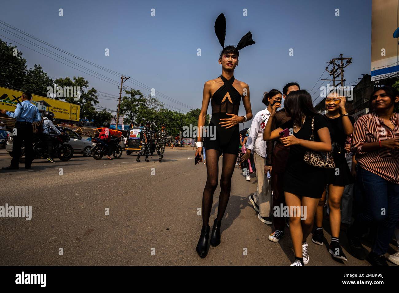 Participants walk during a queer pride walk in Gauhati, India, Sunday ...