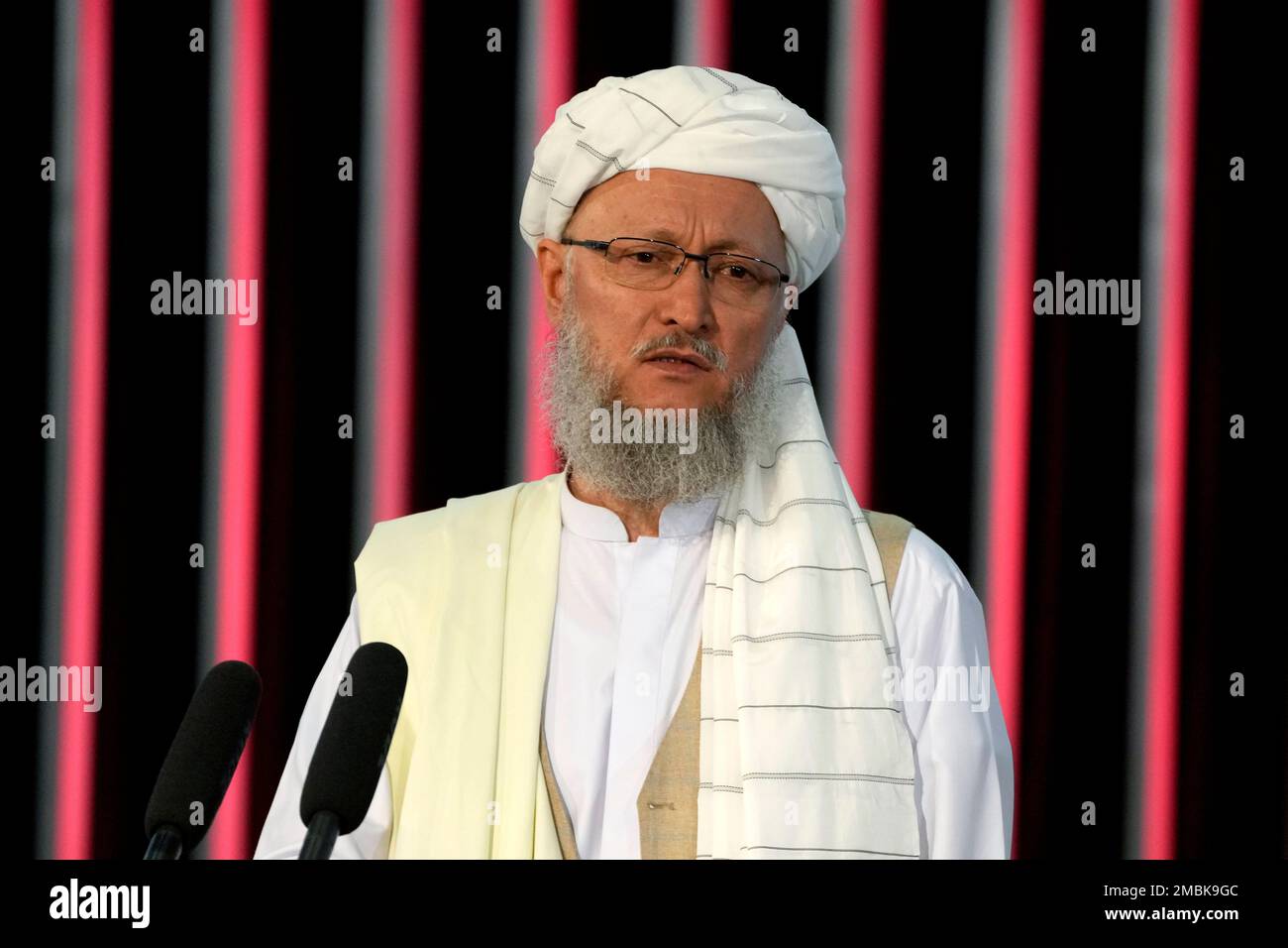 Afghan Deputy Prime Minister Mawlavi Abdul Salam Hanafi speaks during a ...