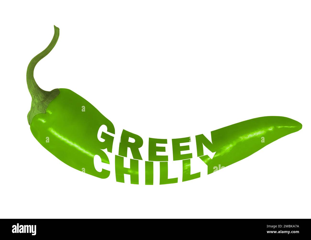 Color illustration of green chili pepper. Hot capsicum, green pepper ...
