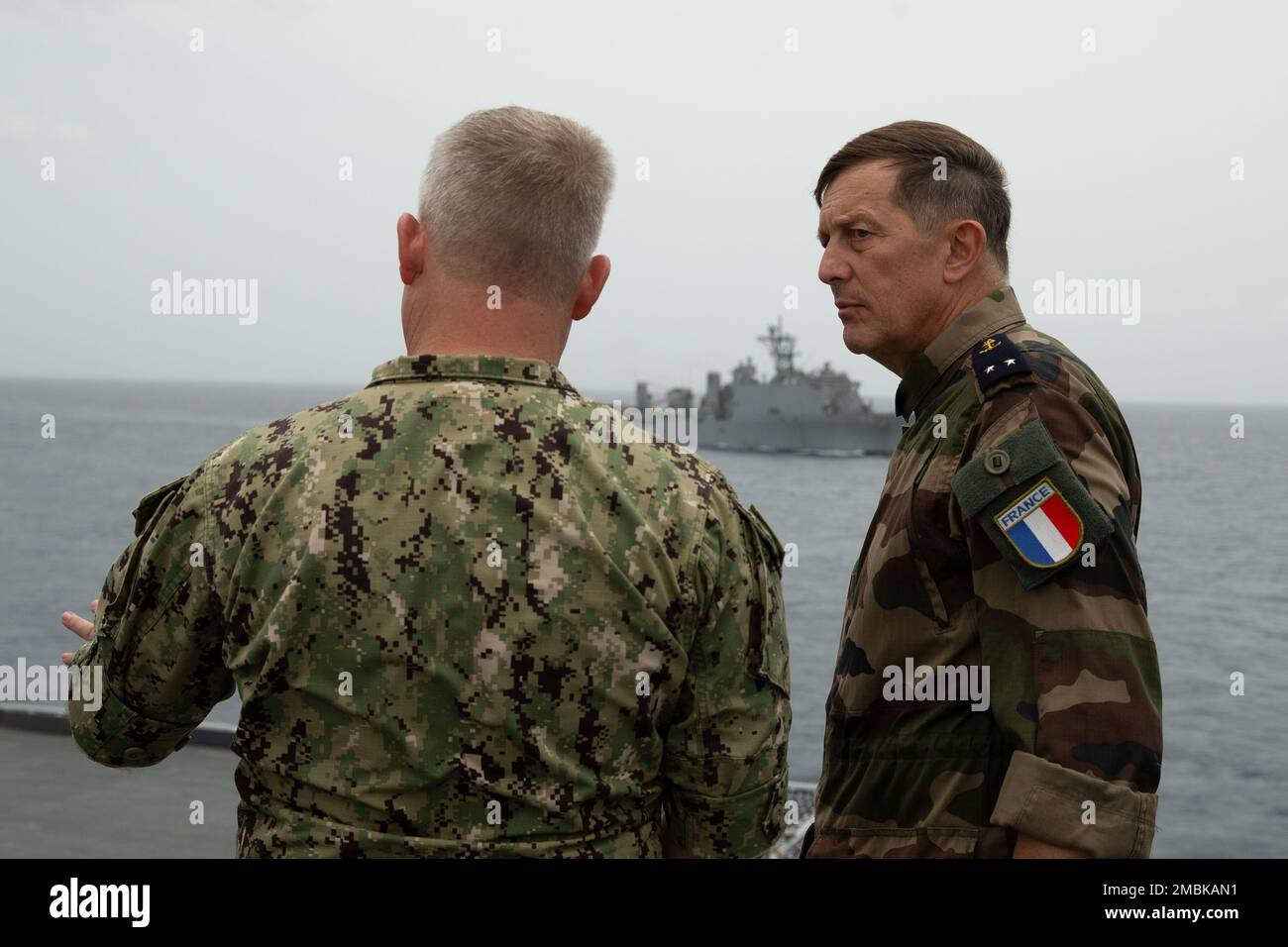 U.S. Navy Rear Adm. Doug Sasse, left, reserve vice commander with U.S ...