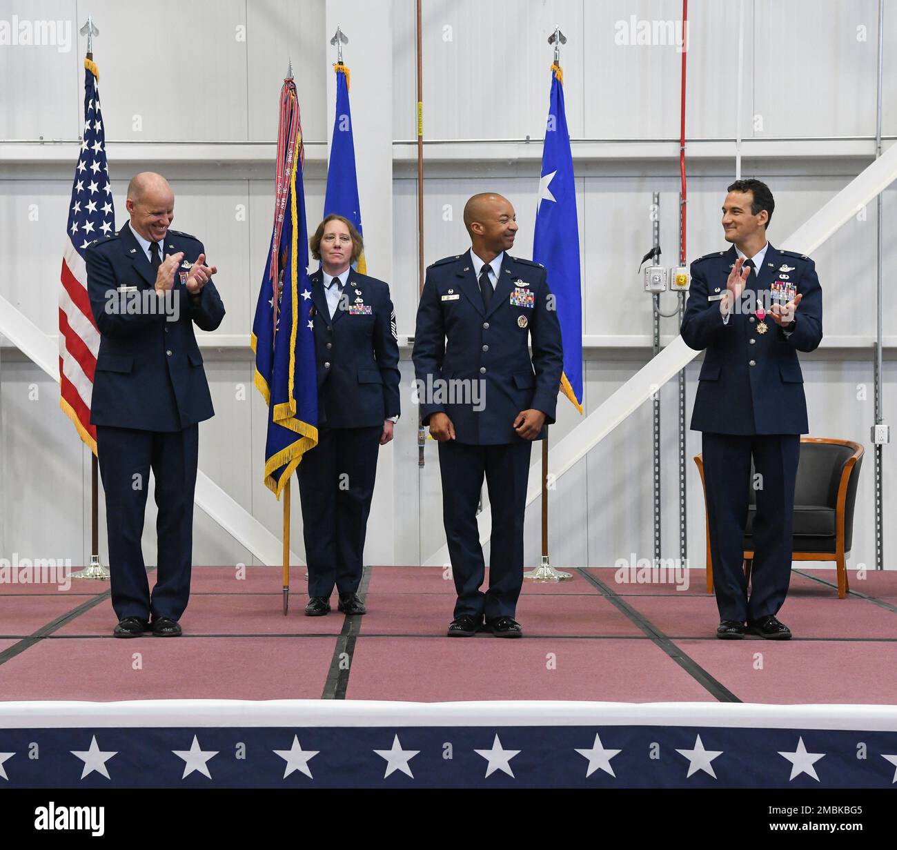 Air Force Test Center Commander Maj. Gen. Evan Dertien, left, and Col ...