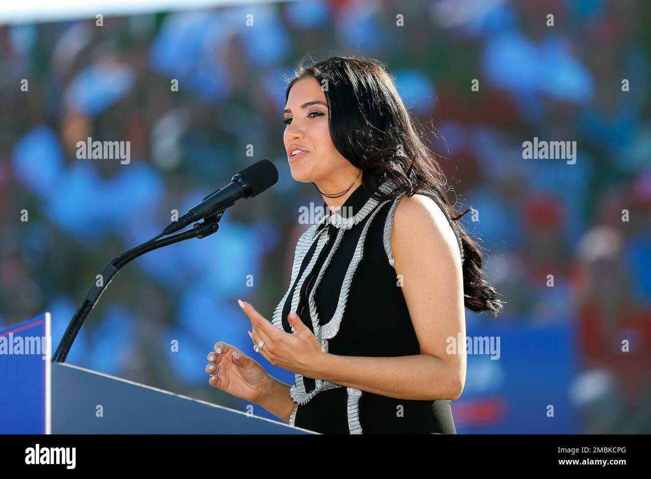 Republican congressional candidate Madison Gesiotto Gilbert speaks at a ...