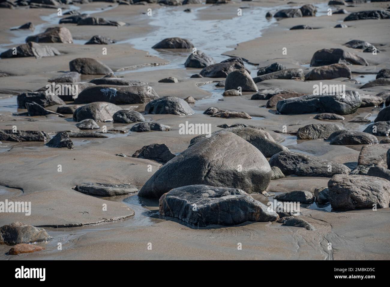 Rock On Atlantic Ocean Coastal Beach Stock Photo - Alamy