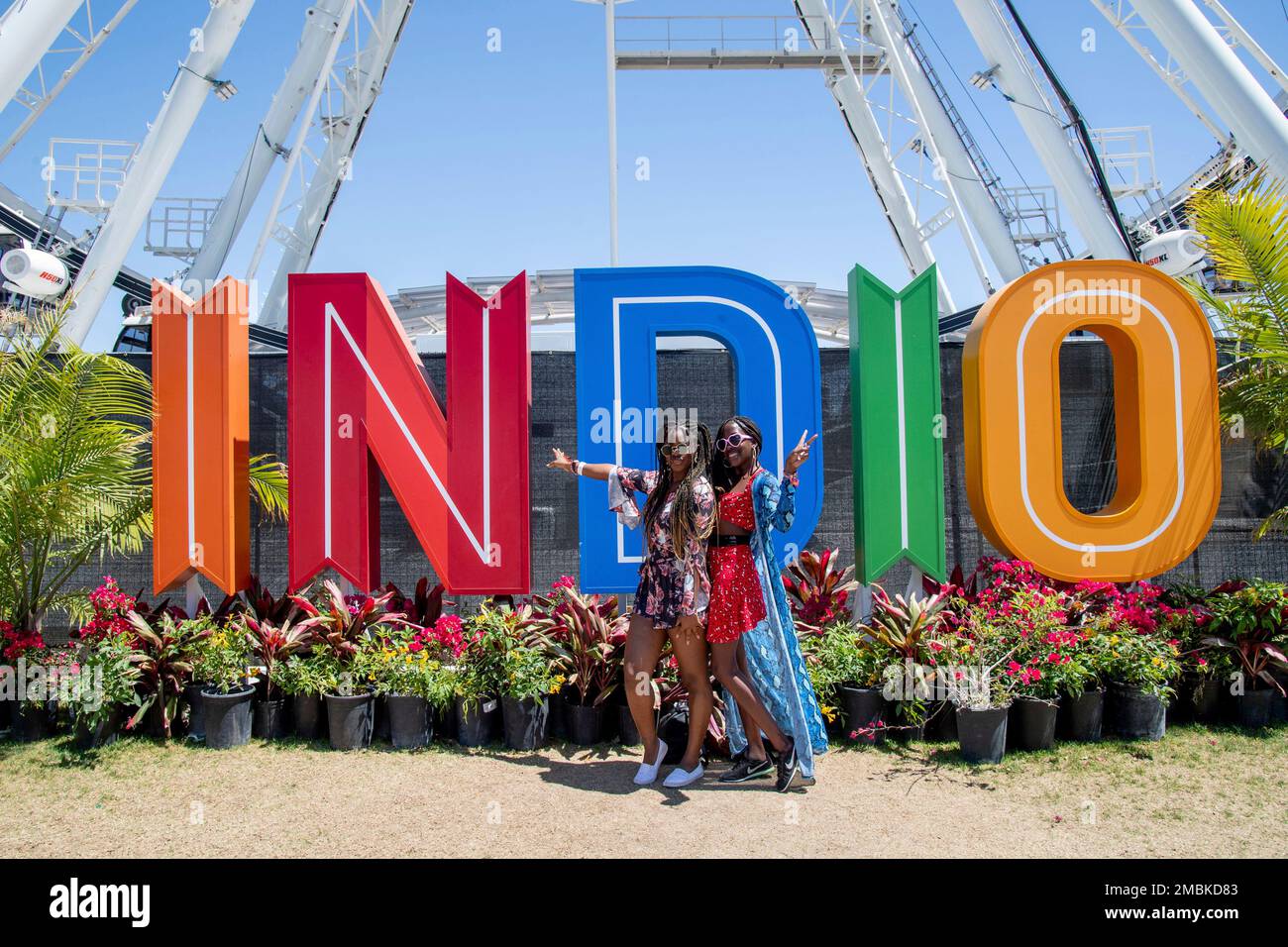 Joey M, left, and Jo M from London are seen at the Coachella Music ...
