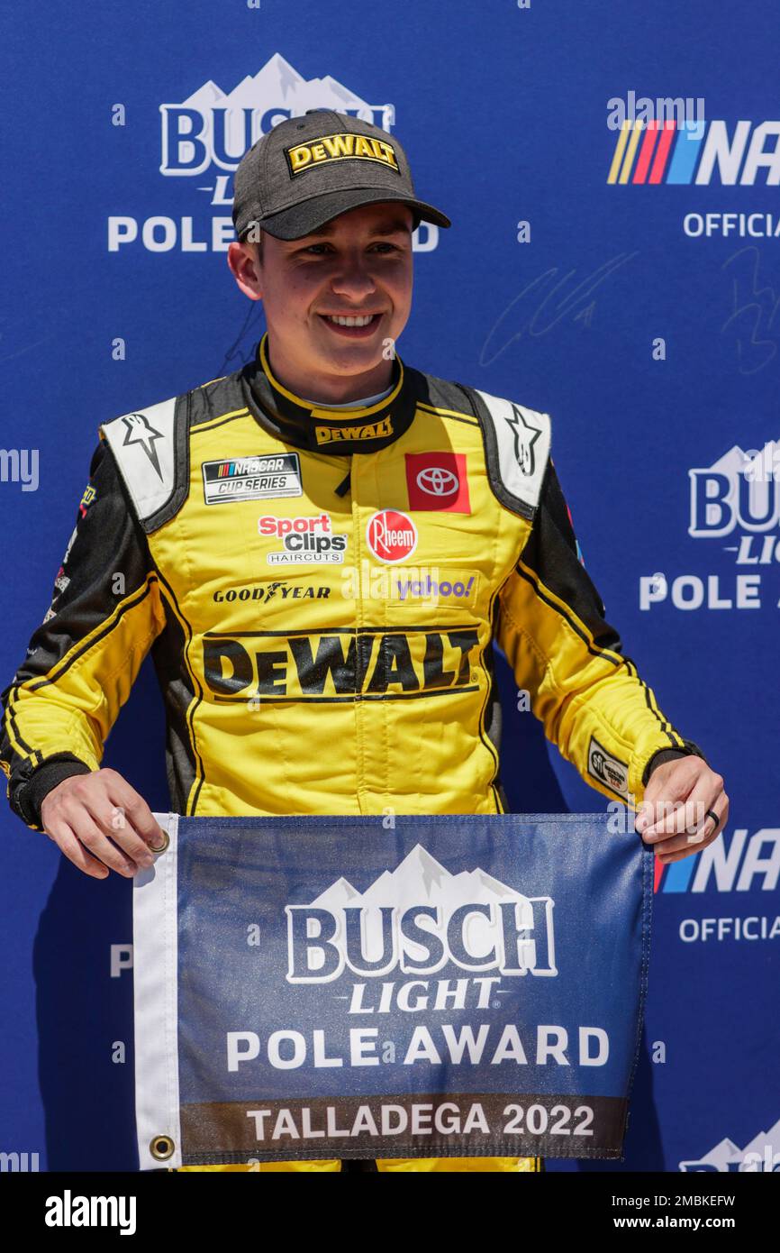 NASCAR Cup Series driver Christopher Bell (20) sits on the pole for the ...