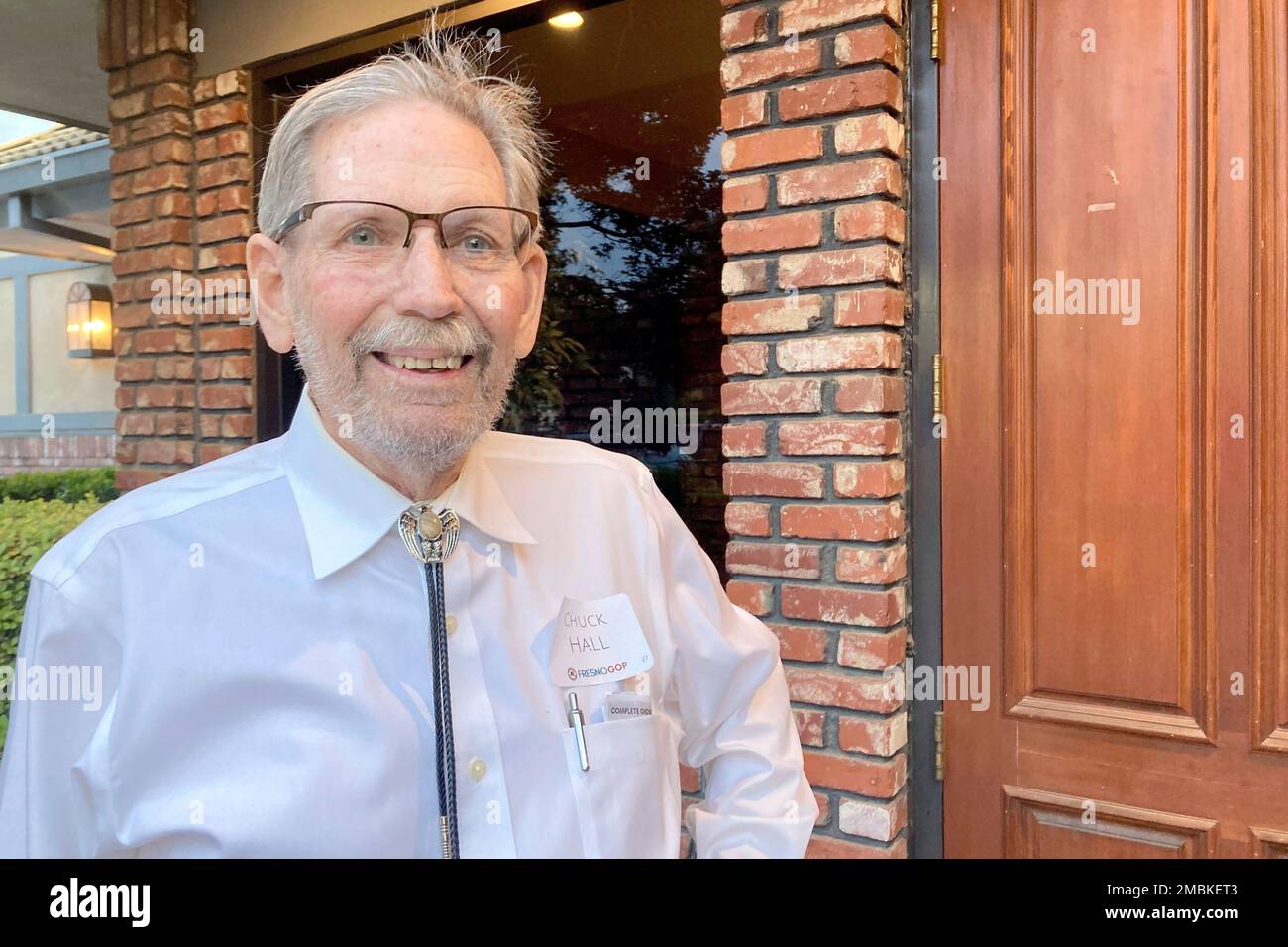 Chuck Hall, a retired insurance salesman, poses for a photo on April 18 ...