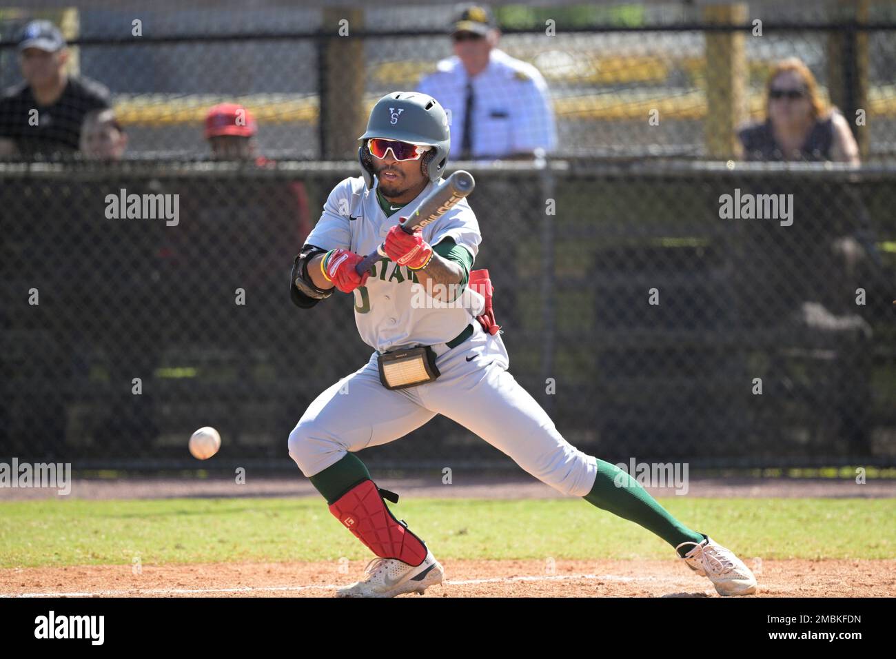 Mississippi Valley State's Narvin Booker (10) bunts during an NCAA ...