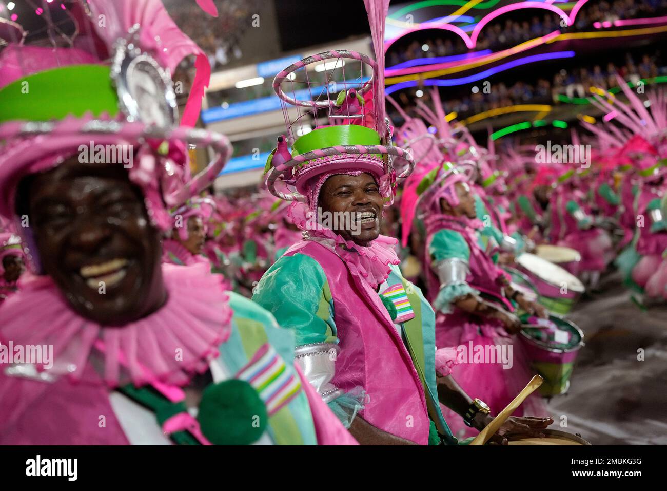 Performers from the Mangueira samba school parade during Carnival ... Performers from the Mangueira samba school parade during Carnival ...