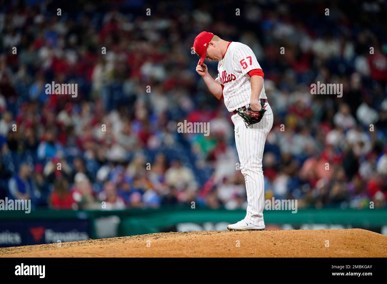 Philadelphia Phillies' Nick Nelson plays during a baseball game, Friday ...