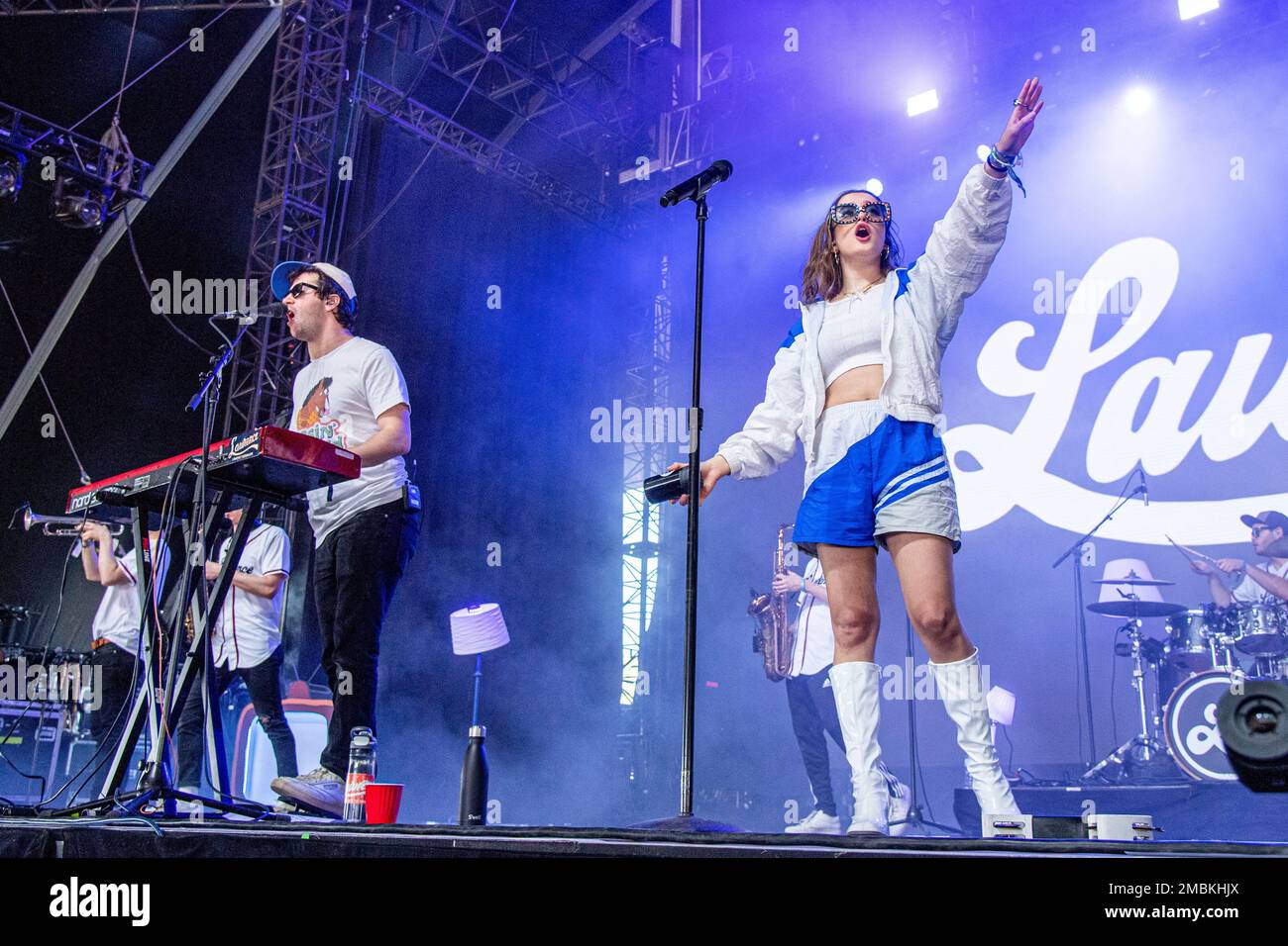 Clyde Lawrence, left, and Gracie Lawrence of Lawrence perform at the ...