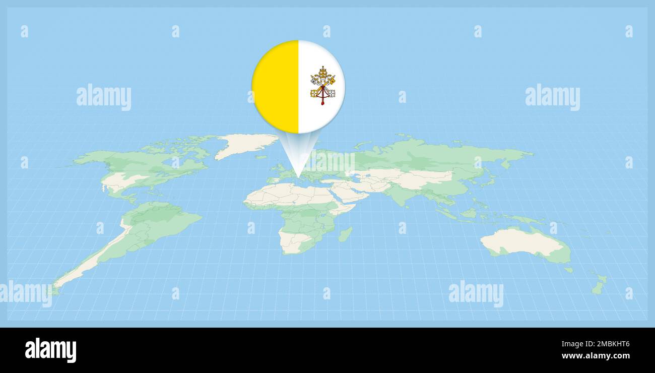 Location of Vatican City on the world map, marked with Vatican City ...