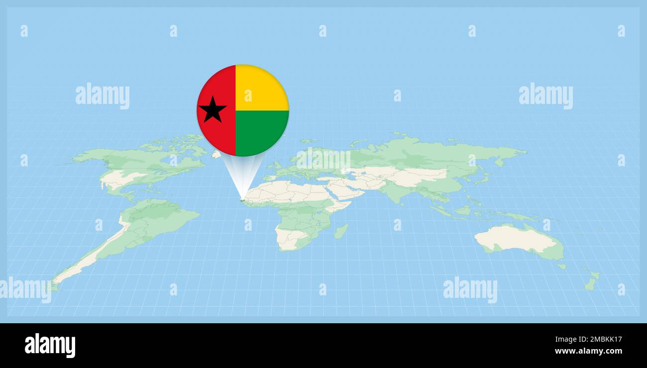 Location of Guinea-Bissau on the world map, marked with Guinea-Bissau ...
