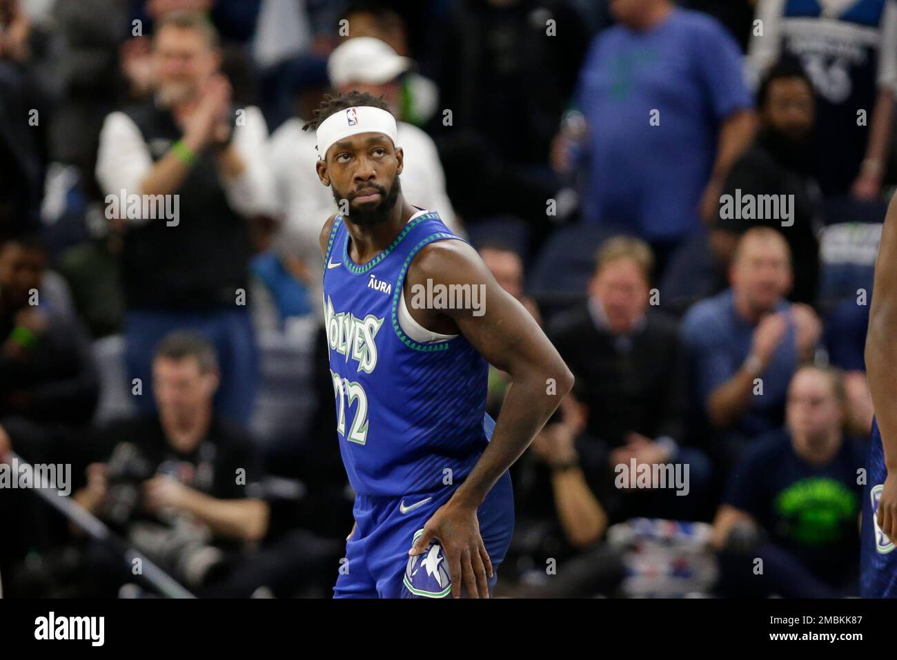 Minnesota Timberwolves guard Patrick Beverley looks on during Game 3 of ...