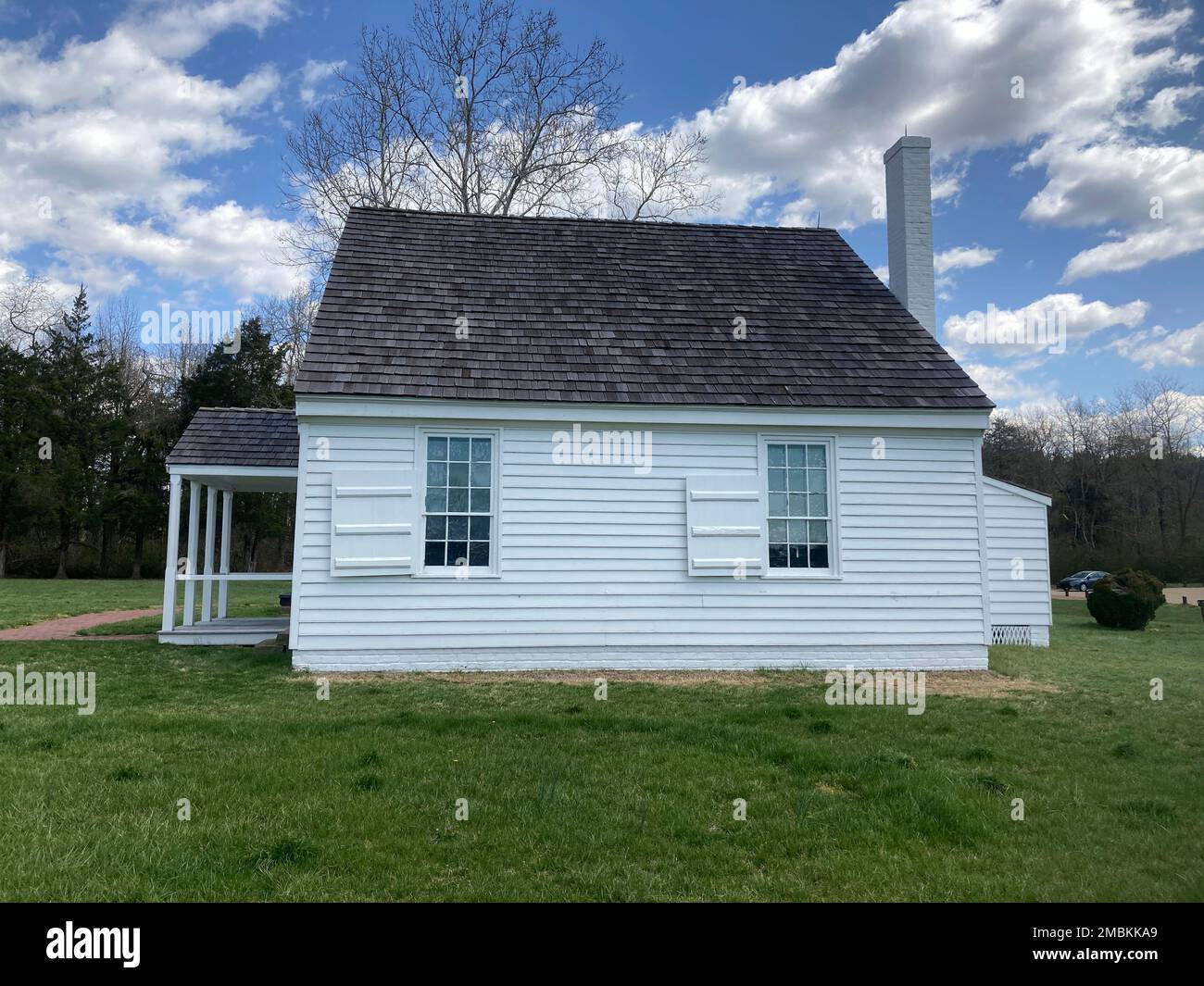 This April 3, 2022, photo, shows the small building at Guinea Station ...