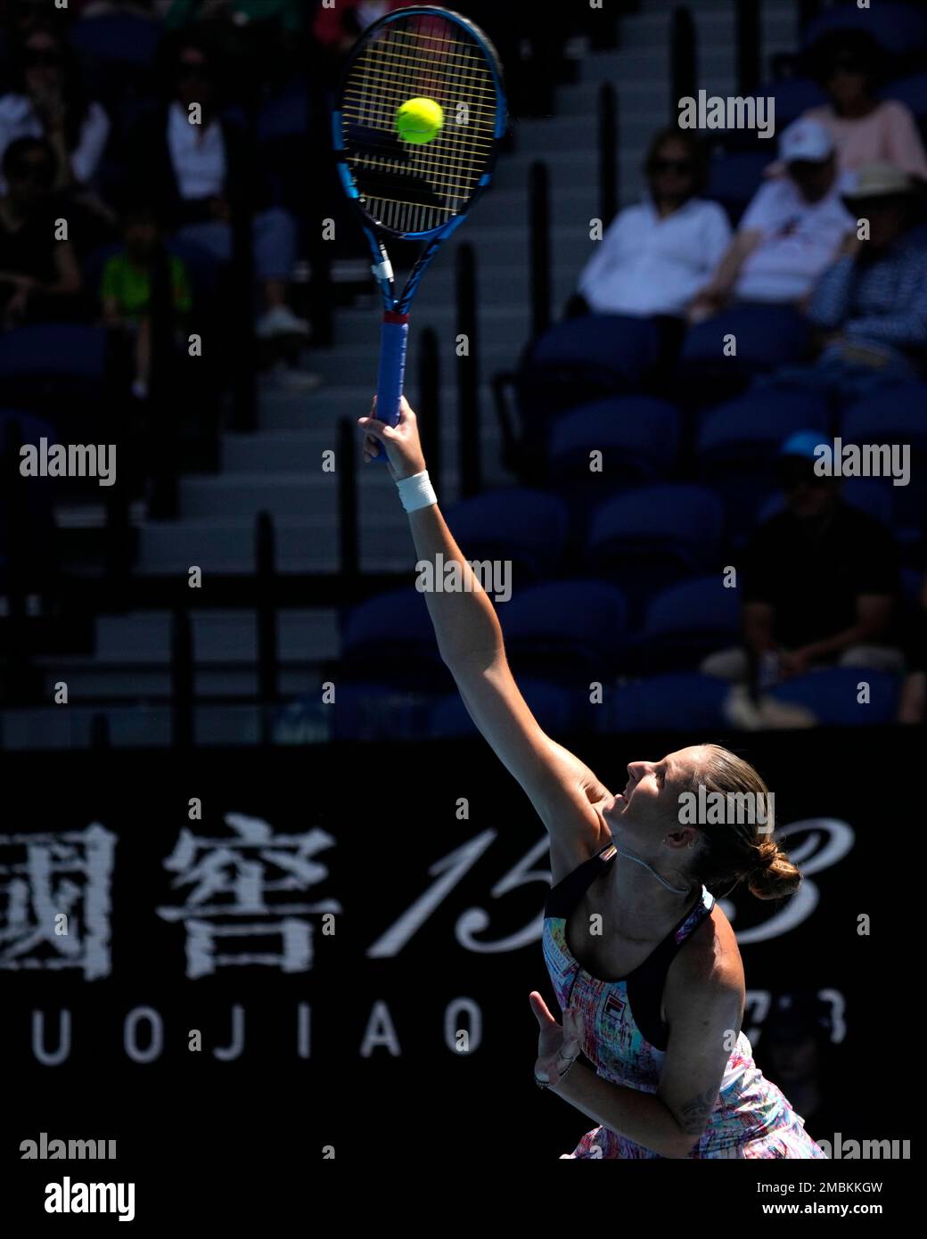 Karolina Pliskova of the Czech Republic serves to Varvara Gracheva of ...