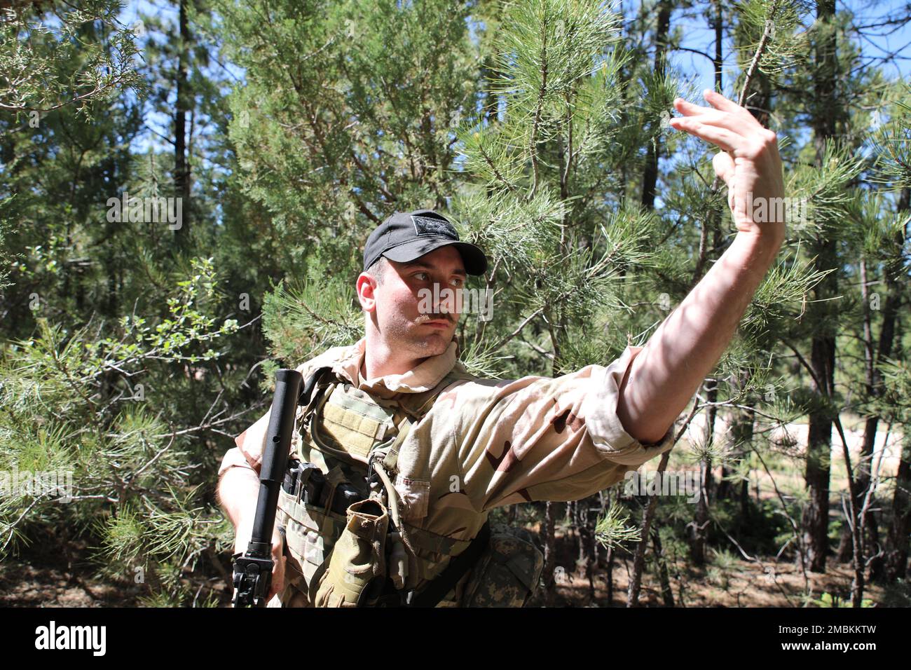 A Soldier with Bravo Company, 163rd Infantry Regiment, Montana Army ...