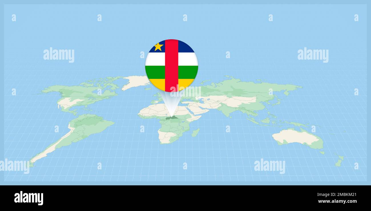 Location of Central African Republic on the world map, marked with ...