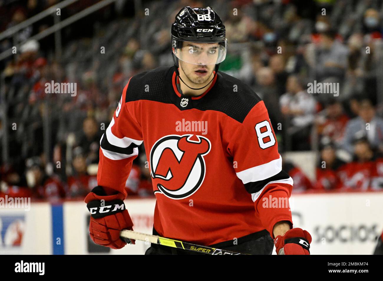 New Jersey Devils defenseman Kevin Bahl (88) during the first period of ...