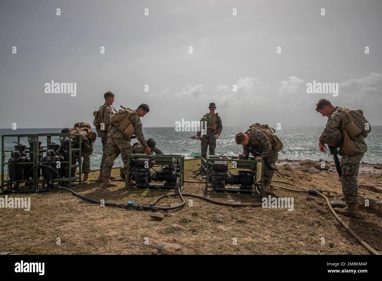 U.S. Marine Corps water support technicians with Combat Logistics ...