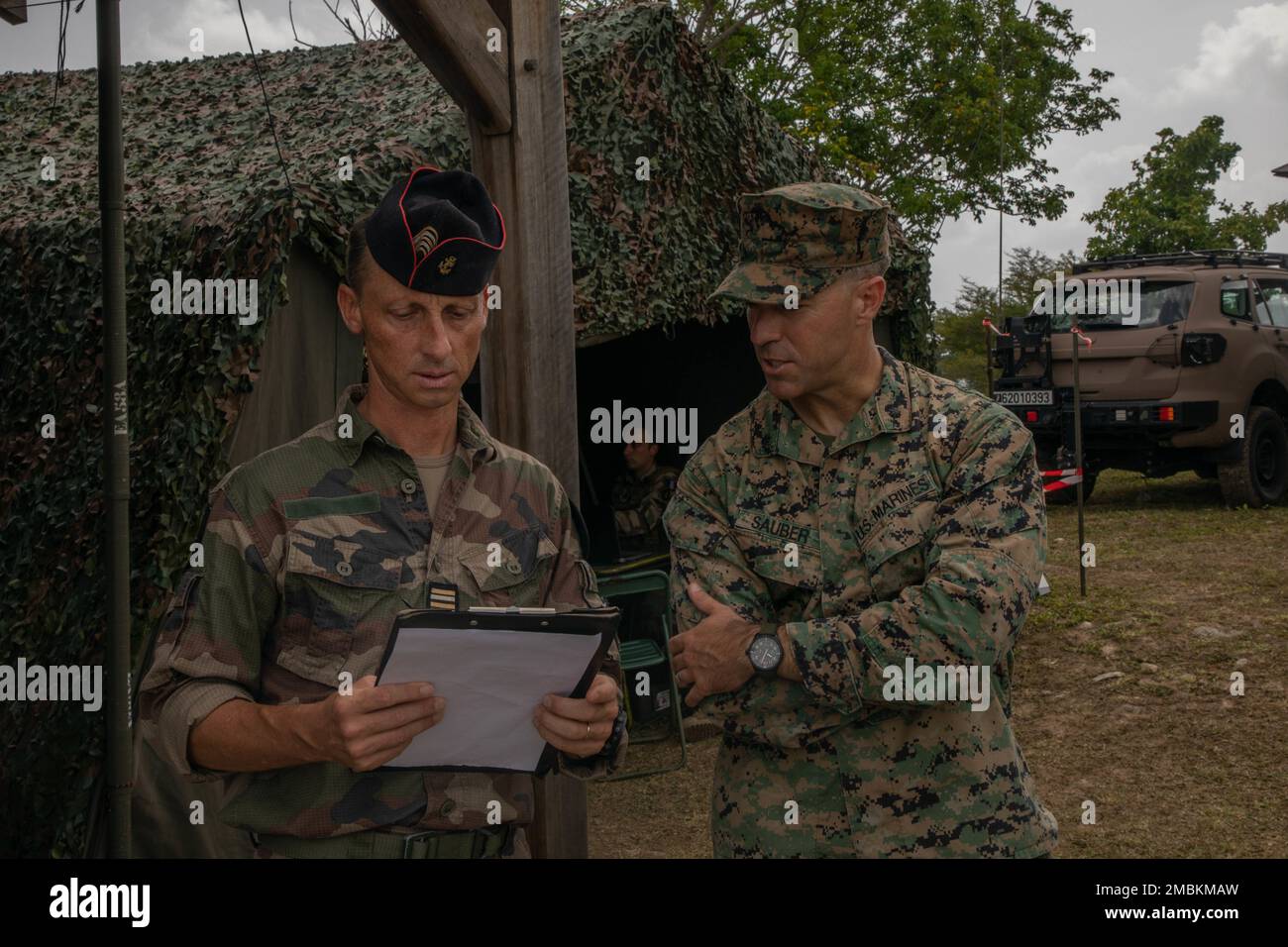 U.S. Marine Corps Lt. Col. Luke Sauber, commanding officer of Combat ...