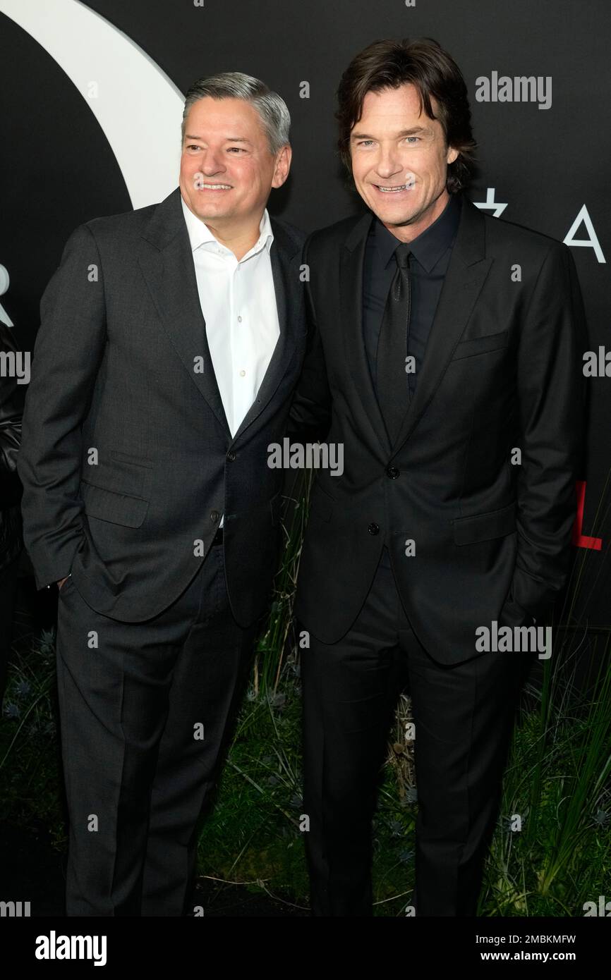Ted Sarandos, left, and Jason Bateman attend the world premiere of the ...